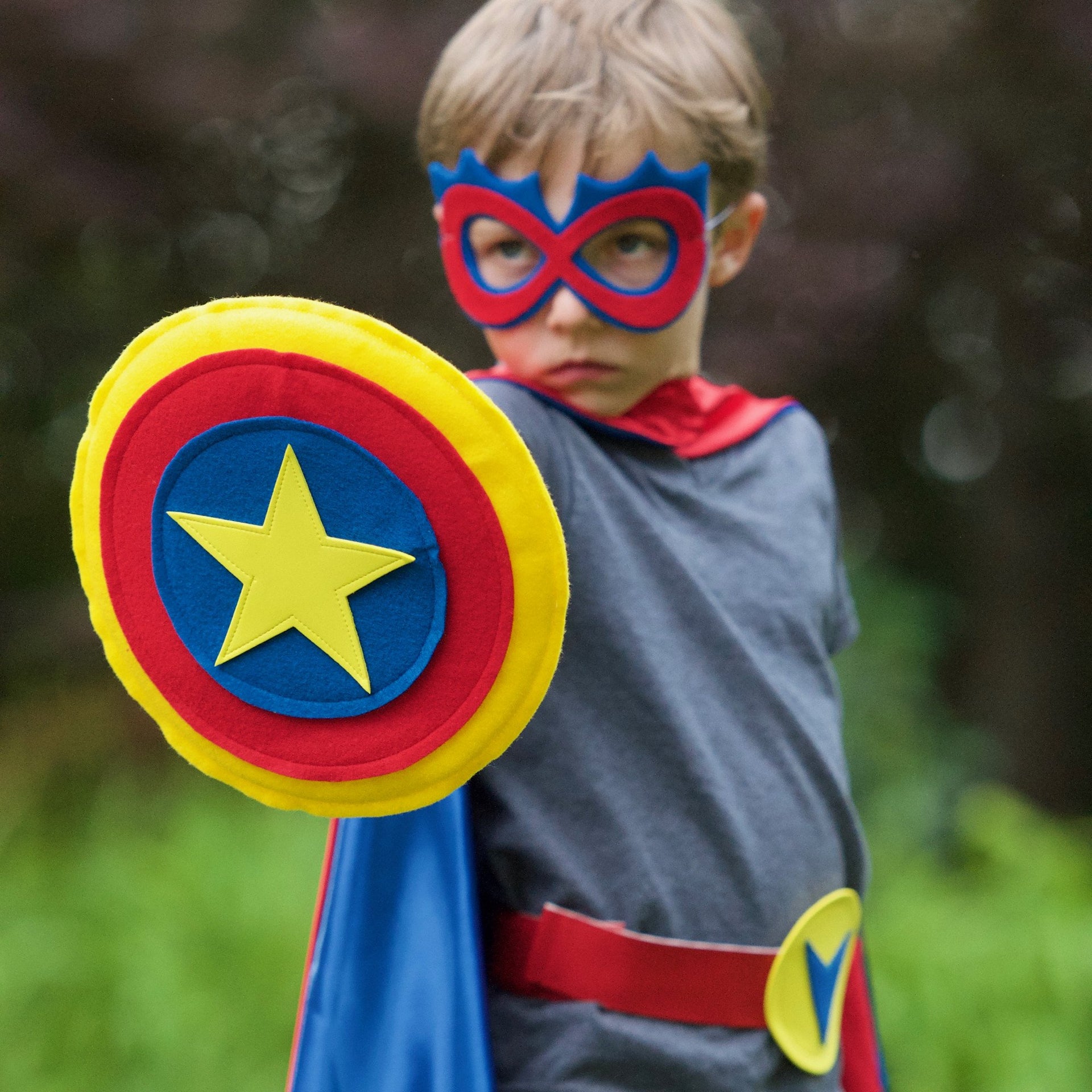 Kids Superhero Shield - Blue/Red/Yellow – Creative Capes