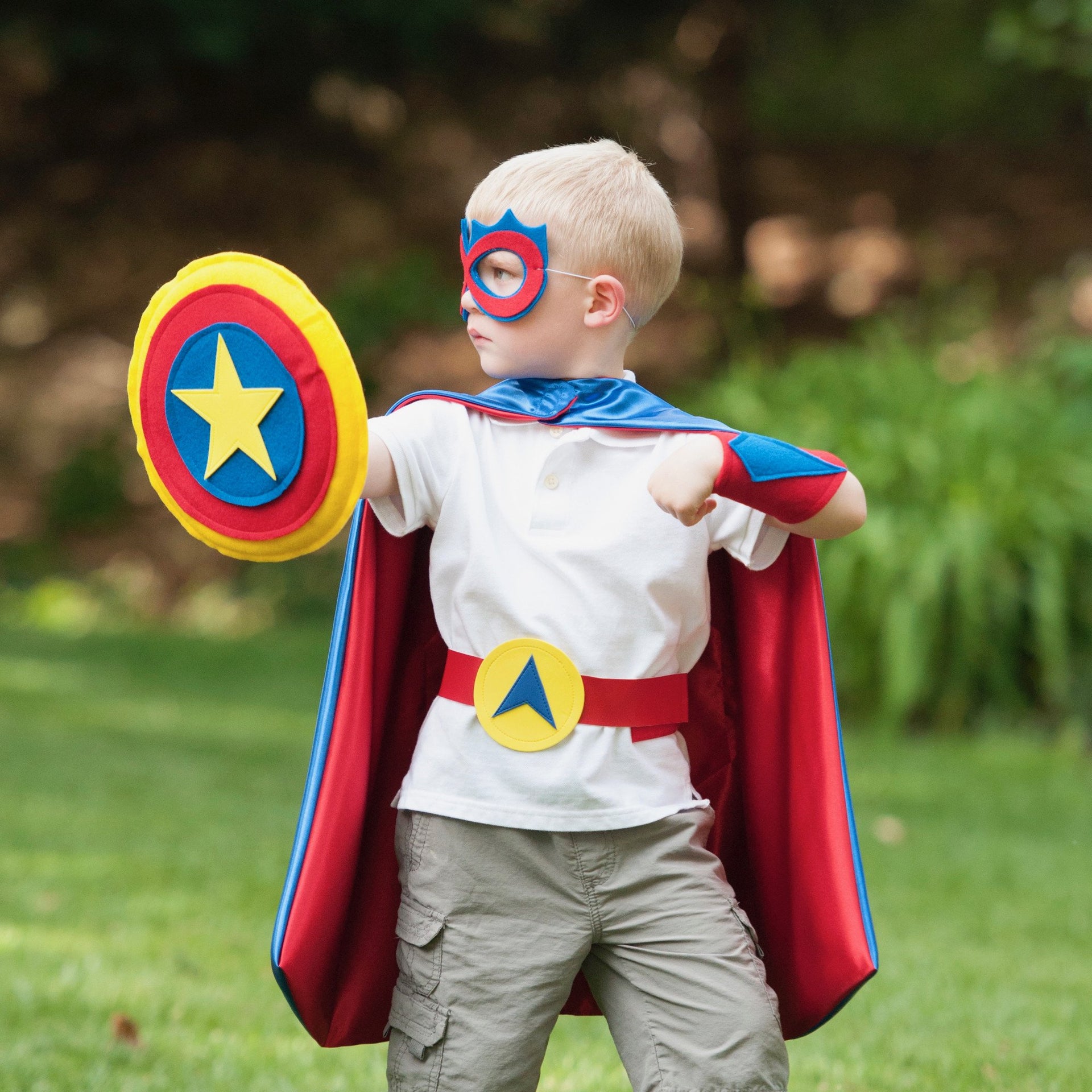 Kids Superhero Shield - Blue/Red/Yellow – Creative Capes