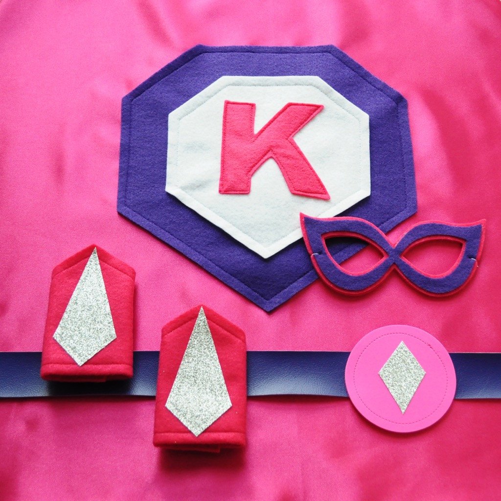 Superhero Cape and Mask Set for Girls | Pink Costume Ages 3-8 ...
